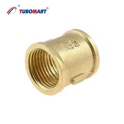 China TUBOMART OEM Factory Direct Double Female Brass Nipple Straight Female Reducer Water Piping Solutions for sale