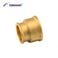 China TUBOMART OEM Factory Good Quality Direct Double Female Brass Nipple Straight Female Reducer Water Piping Solutions for sale