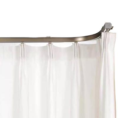 China Heavy Duty Bendable Plastic Aluminum Pole Window Curved Curtain Rod Track Rail Inner Pulley for sale