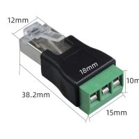 China RJ45 Male to RS485 3 Pin Screw Terminal Adapter Connector Splitter for sale