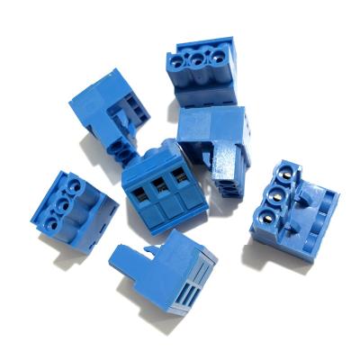 China Blue 5.08mm Spacing PCB Pluggable Screw Terminal Blocks Plug + Right Angle Pin Header for sale