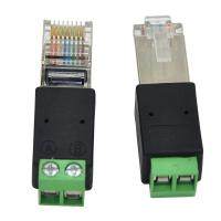 China RJ45 Network Male 8P8C to RS485 Screw Terminal Block Adapter for sale