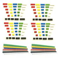 China 150pcs Colored 2.54mm Single Row Straight Pin Header X30 Female Socket X120 Gold Plated for sale