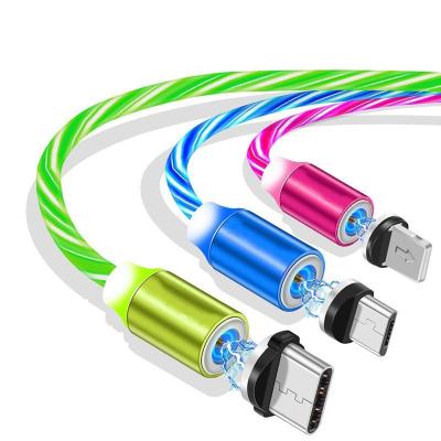 China Pogo Pin Luminous LED Lighting Magnetic USB Charging Cable for Cell Phones for sale