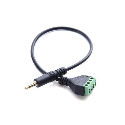China 3.5mm 4-Pole Stereo Headphone Audio Male Plug to Screw Terminals Block Adapter Expansion Cable for sale