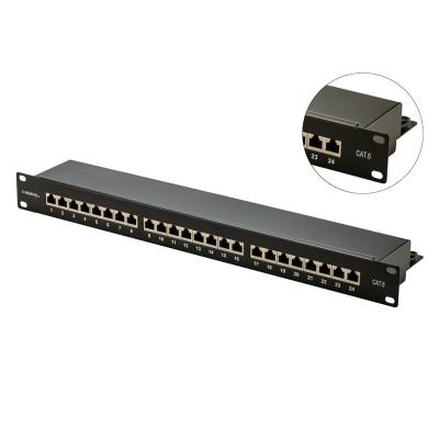 China 24 Port Pacthpanel UTP RJ45 Patch Panel Cat6 Rackmount 19-inch x 1U for sale