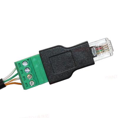 China RJ11 6P4C Male Connector Modular Plugs to 4 Pin Screw Terminal Blocks Adapter for sale