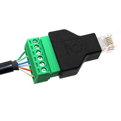 China RJ12 6P6C Connectors Modular Plugs to 6 Pin Screw Terminal Blocks Adapter for sale