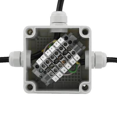 China Pastic Electrical Enclosure Cable Junction Box 100*100*75mm with Connectors Waterproof for sale