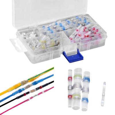 China 100pcs Electrical Heat Shrink Shrinkable Solder Seals Butt Splice Connector Terminals Kit for sale