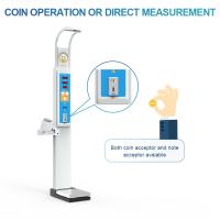 China 44kg G.W. BMI Coin Ultrasonic Body Height Weight Fat Scale with Blood Pressure Machine for sale