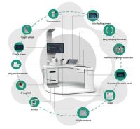 China 32'' LCD Full Touch Screen Division 0.01kg Medical Self Service Health Checkup Kiosk for sale