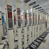 China Clinic Steel Ultrasonic Height and Weight BMI Scale Pharmacy Coin Operated Scale for sale