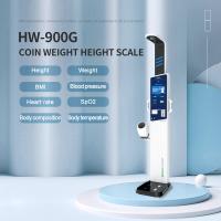 China Body Fat Measurement Coin Electronic Height and Weight Scale with 64kg Volume Weight for sale