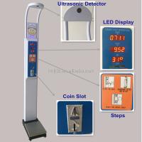 China 200Kg Coin Operated Electronic Human Weight Height Measuring Machine with Steel Body for sale