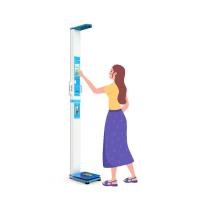 China Hospital Medical Examination Pharmacy Height and Weight Machine with Customized Logo for sale