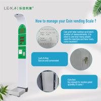 China Smart AC100-240V Coin Operated Height Weight Body Scale Vending with Printing G.W 47kg for sale