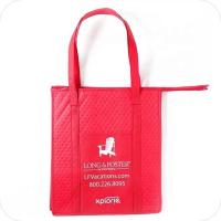 China Food Delivery Thermal Bag Letter Insulated Cooler Bag Non-Woven Food Storage Portable for sale