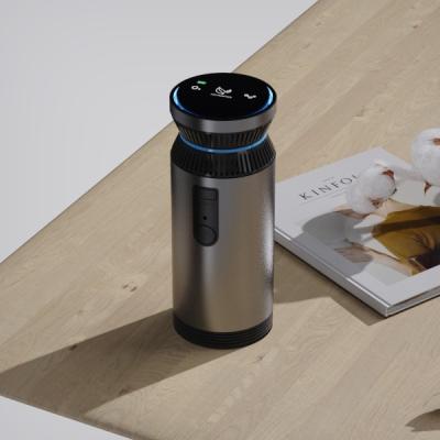 China 5V DC Fan Alloy Design Negative Ionic Car Air Purifier 5200mAh Battery for sale