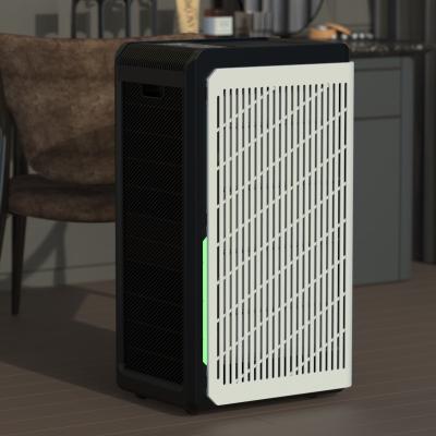 China White Smart Wifi Hepa UV Air Purifier With LED Screen Mobile App Operation for sale