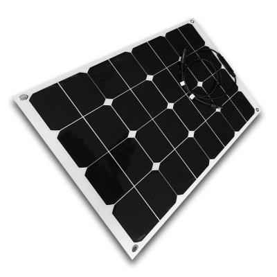 China 50W 12V Semi Flexible Solar Panels Caravan Use With Cable And MC4 Connector for sale