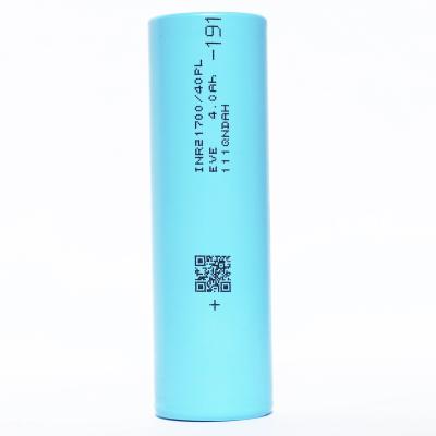 China EVE 40PL 3.6V 4000mAh Battery 70A Discharge Low Temperature Rise Li-Ion 21700 for sale