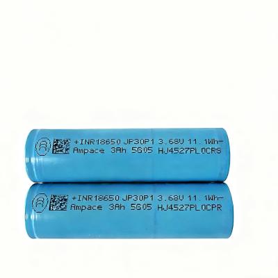 China Ampace JP30P1 18650 Li - Ion Battery 36A 3000mAh 3.68V Full Tab Cylindrical Cells for sale