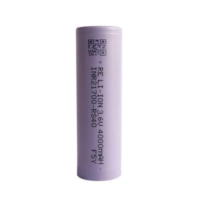 China Reliance RS40 3.7V Lithium Ion Battery 4000mAh 70A Fast Charge 14A 21700 Full Tab for sale
