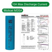 China Molicel M35A 18650 Cylindrical Cells With 10A Continuous Discharge 3500mAh High Capacity Battery Cell for sale