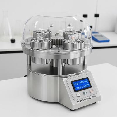 China Stainless Steel Planetary Ball Mill Machine with 10mm Grinding Balls for 1μm Final Fineness for sale