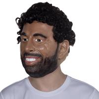 China Realistic Latex Human Mask Halloween Football Player Mohamed Masks Adult Size Handmade for sale
