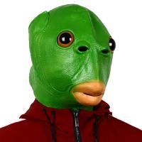 China Green Fish Latex Halloween Mask Adult Size Funny Cosplay Accessory EN71 Certified for sale