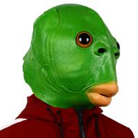 China Green Fish Latex Halloween Mask Adult Size Funny Cosplay Accessory EN71 Certified for sale