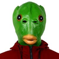 China Green Fish Latex Halloween Mask Adult Size Funny Cosplay Accessory EN71 Certified for sale