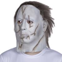China White Face Michael Myers Latex Mask 20x33cm Halloween Movie Costume Scary Adult for sale