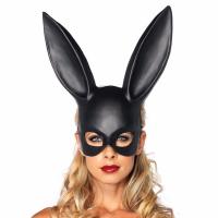 China Hand Painted Latex Half Face Halloween Masquerade Mask Bunny Design for Adults for sale
