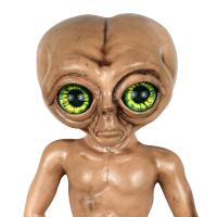 China 25cm Height Creepy Latex Alien Prop Life Like Green Eyes Halloween Decoration for sale