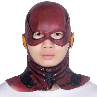 China The Flash Barry Allen Movie Costume Mask Superhero Cosplay Helmet Adult Size Natural Latex for sale