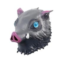 China Hashibira Inosuke Pig Cosplay Mask Adult Latex Halloween Costume Prop 100% Natural Rubber for sale