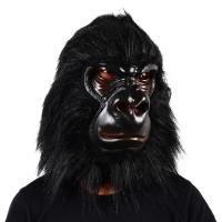 China CE Certified Black Gorilla Ape Mask Adult Unisex Natural Latex Rubber Halloween Costume for sale