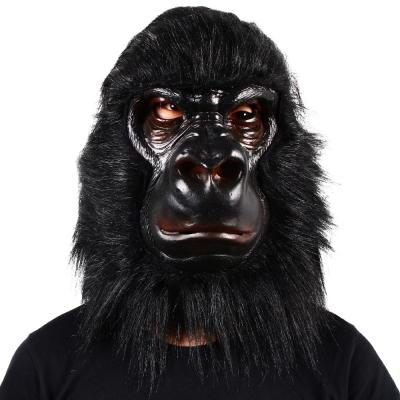 China CE Certified Black Gorilla Ape Mask Adult Unisex Natural Latex Rubber Halloween Costume for sale