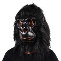 China CE Certified Black Gorilla Ape Mask Adult Unisex Natural Latex Rubber Halloween Costume for sale
