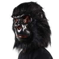 China CE Certified Black Gorilla Ape Mask Adult Unisex Natural Latex Rubber Halloween Costume for sale