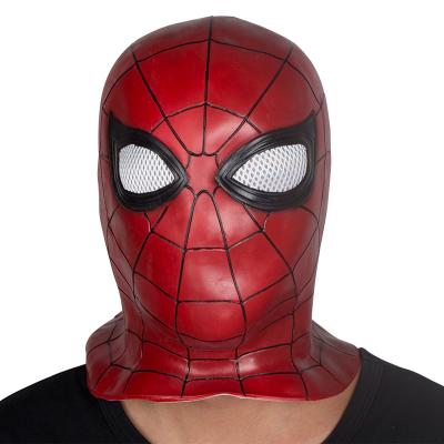 China Spider Man Full Head Latex Cosplay Mask 28x40cm Halloween Costume Red for sale