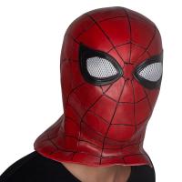 China Spider Man Full Head Latex Cosplay Mask 28x40cm Halloween Costume Red for sale