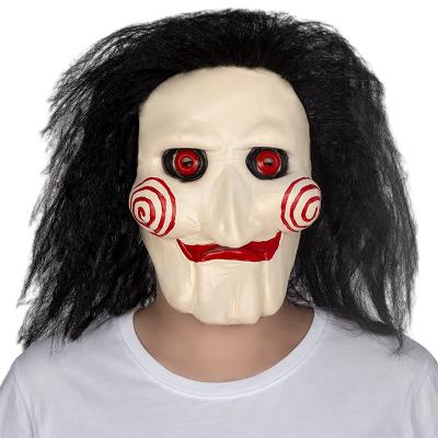 China EN71 Certified Jigsaw Costume Mask Adult Size Natural Latex Halloween Cosplay Prop for sale