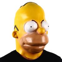China Adult Homer Simpson Latex Mask Halloween Costume Accessory Realistic 100% Natural Rubber for sale