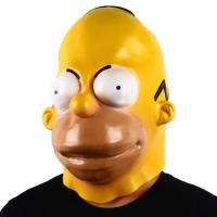 China Adult Homer Simpson Latex Mask Halloween Costume Accessory Realistic 100% Natural Rubber for sale