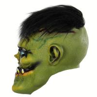 China Frankenstein Green Rubber Latex Horror Mask Adult Size with Wig for Halloween Party for sale