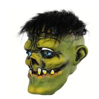 China Frankenstein Green Rubber Latex Horror Mask Adult Size with Wig for Halloween Party for sale